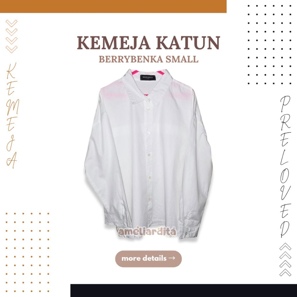 Jual [READY] Preloved Kemeja Berrybenka Putih Small White Formal Berry ...