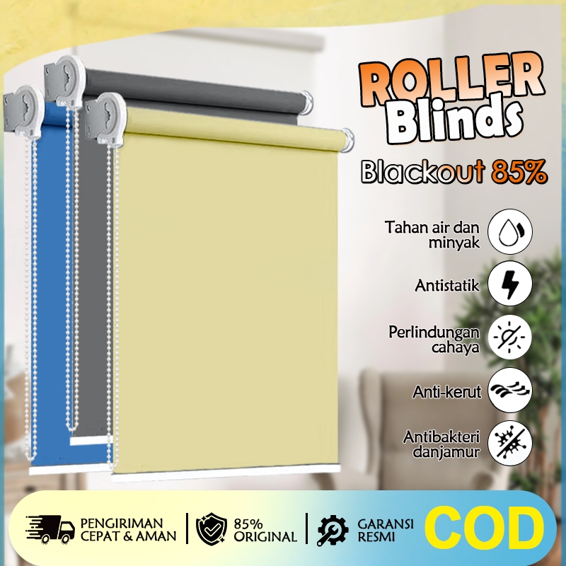 Jual Roller Blind Semi Blackout 85% Tahan Air Ringan & Bernapas Gorden ...