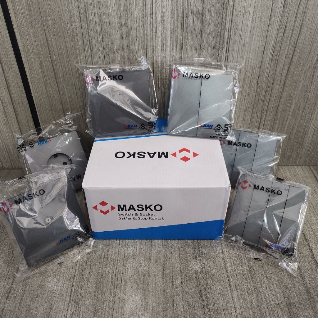 Jual IB MASKO GREY SLIM (SAKLAR, STOP KONTAK, TV SOCKET) | Shopee Indonesia