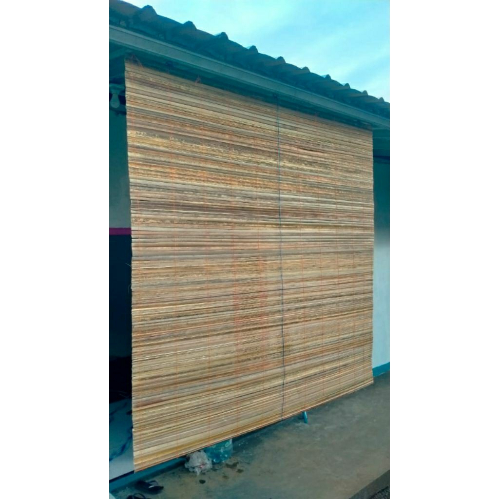 Jual Tirai bambu sawit 2x2 meter Anti air Hujan/Tampias Panas free rol ...