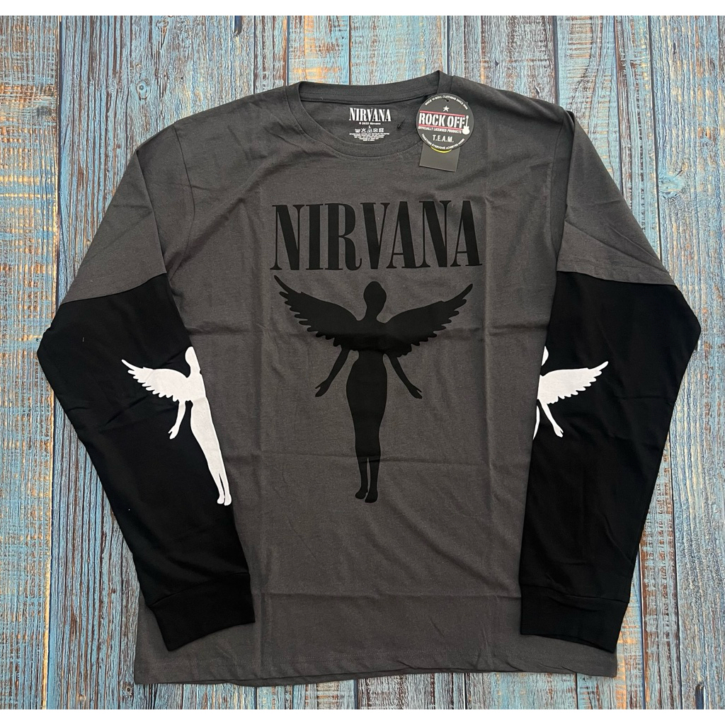 Jual Kaos T-Shirt Layered Long Sleeve Band Nirvana - In Utero Mono ...