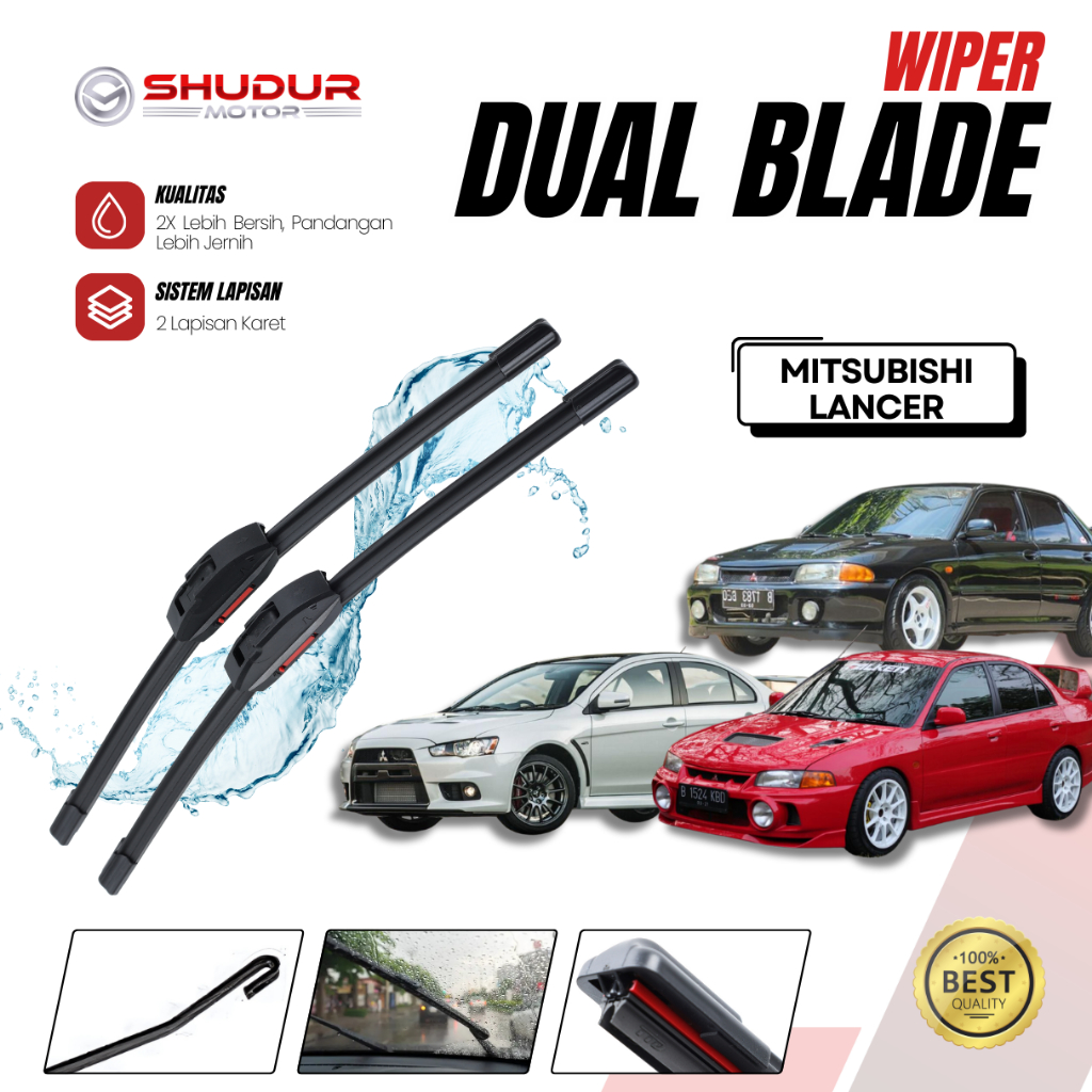 Jual Wiper Dual Blade - Mitsubishi Lancer Evo 3 / 4 / Evolution / Cedia ...