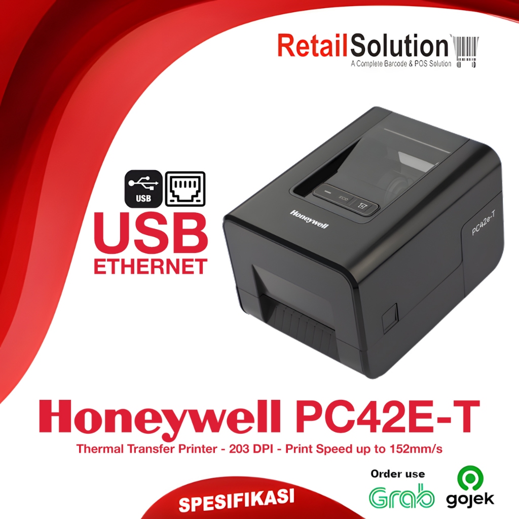 Jual Printer Barcode Label 203 DPI USB Ethernet LAN - Honeywell PC42ET ...