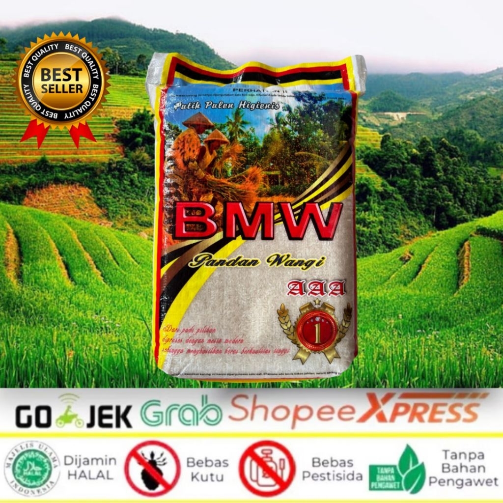 Jual Beras Pandan Wangi Cap BMW AAA 5 Kg 10 Kg 15 Kg 20 Kg | Shopee ...