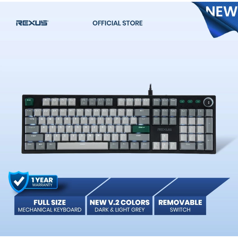 Jual Rexus Heroic KX5 Mechanical Gaming Keyboard Full Size RX-KX5 GEN 2 ...