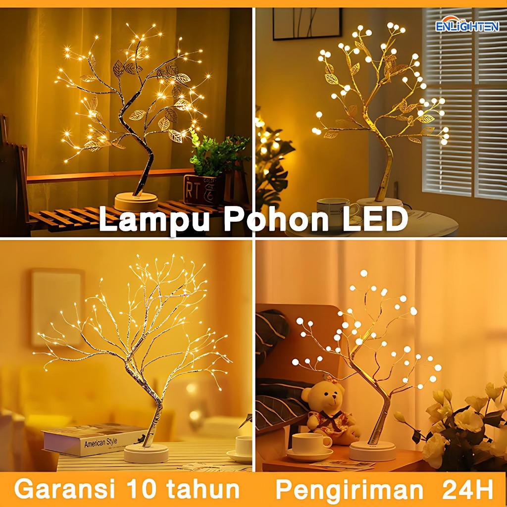 Jual Garansi 10 tahun Lampu Tidur Model Pohon LED Lampu Meja LED ...