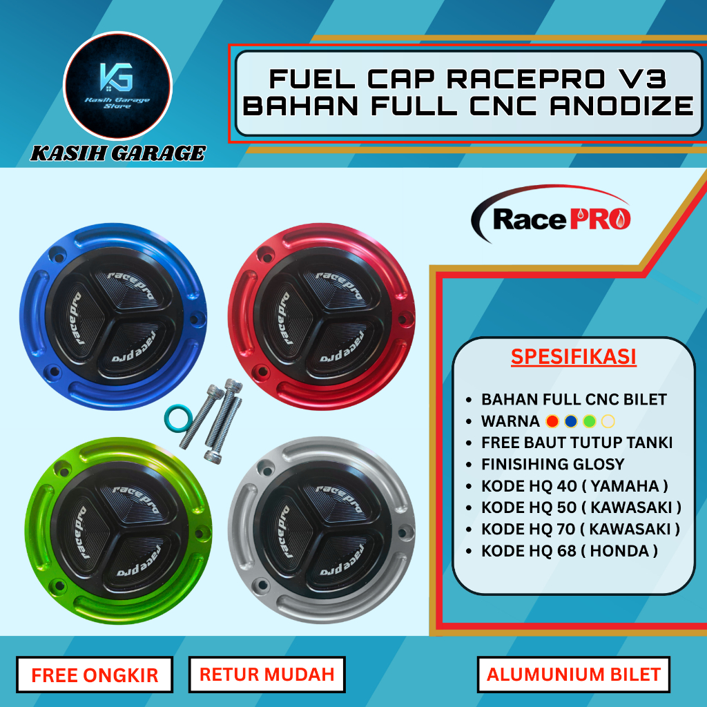 Jual Fuel Cap Racepro V2 Yamaha R15 R25 CBR GSX Racing Fuelcap Tutup ...