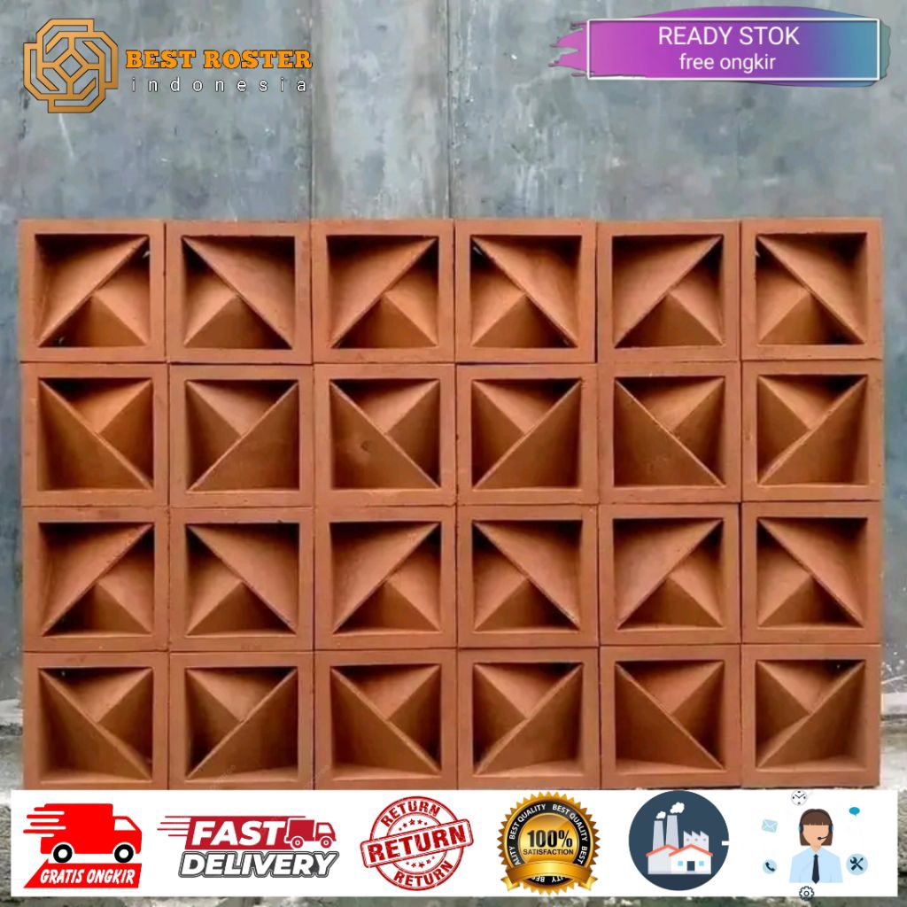 Jual roster beton minimalis motif arrow anti tampias 2muka/sisi ...