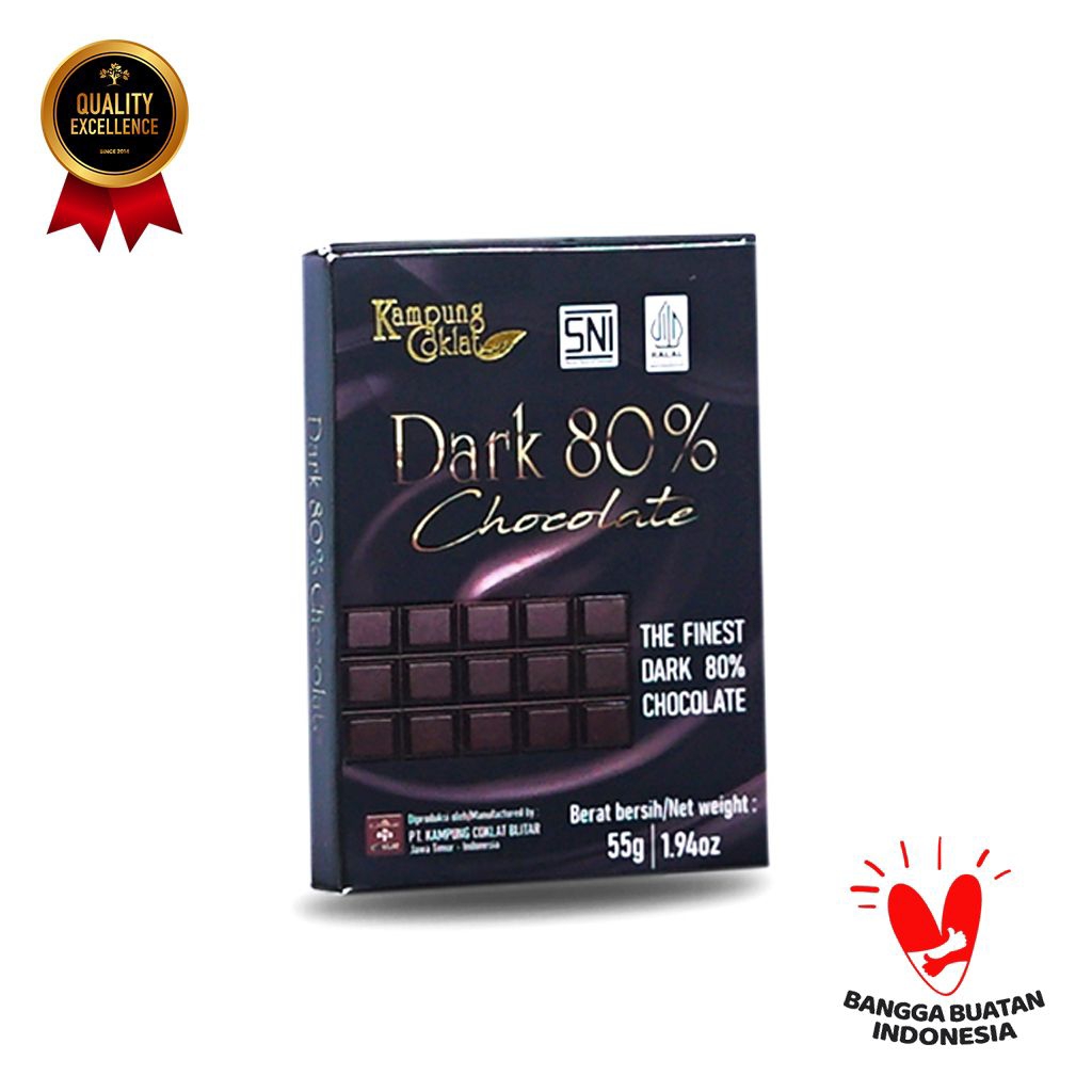 Jual COKLAT BAR DARK 80% 55 GRAM - KAMPUNG COKLAT | Shopee Indonesia