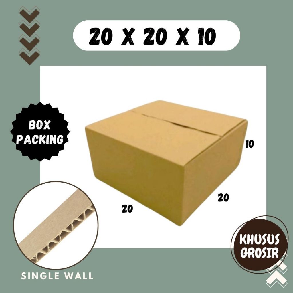 Jual Karton 20x20x10 Kardus A1 Packing Dus Kotak Kemasan Box Snack ...