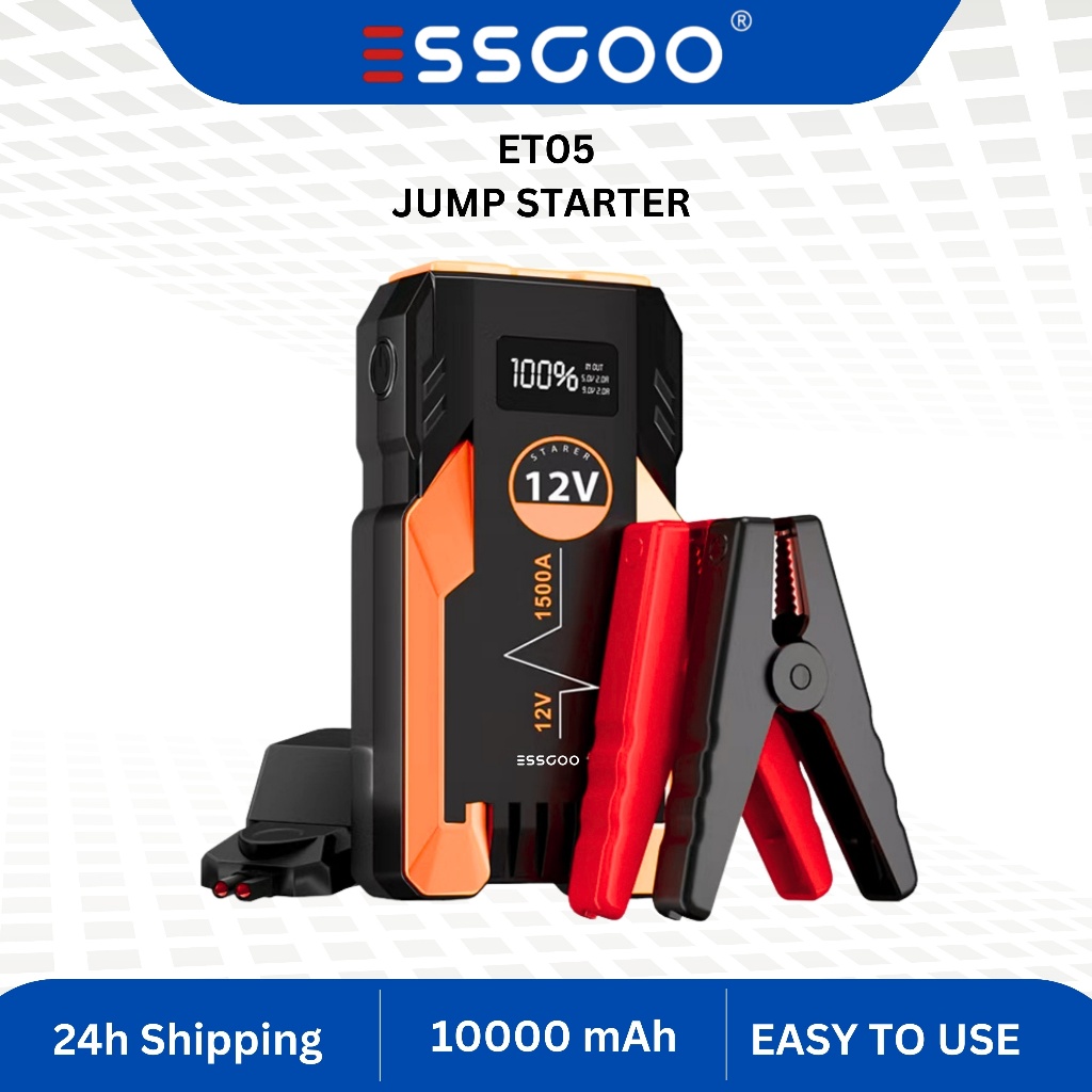 Jual ESSGOO ET5 6000mAh Jump Starter Dengan Tombol Boost Jumper Aki ...