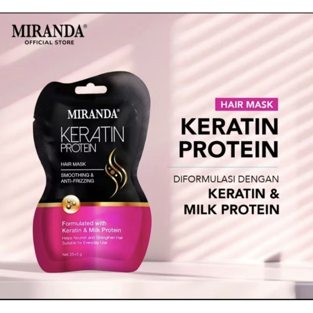 Jual MIRANDA KERATIN PROTEIN HAIR MASK 30GR | Shopee Indonesia