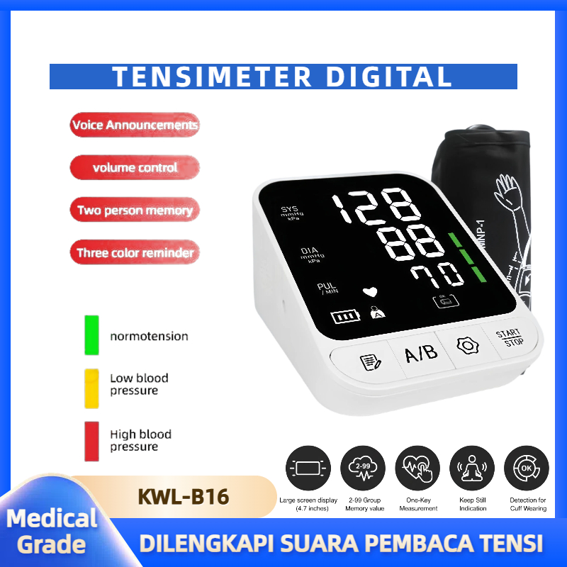 Jual Alat Cek Tensi Darah Digital Otomatis Tensimeter Alat Tensi Darah ...
