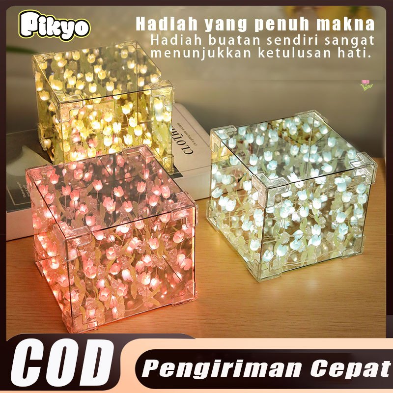 Jual PIKYO DIY 21 Bunga Tulip Lampu LED Box Tulip Akrilik Lampu Malam ...