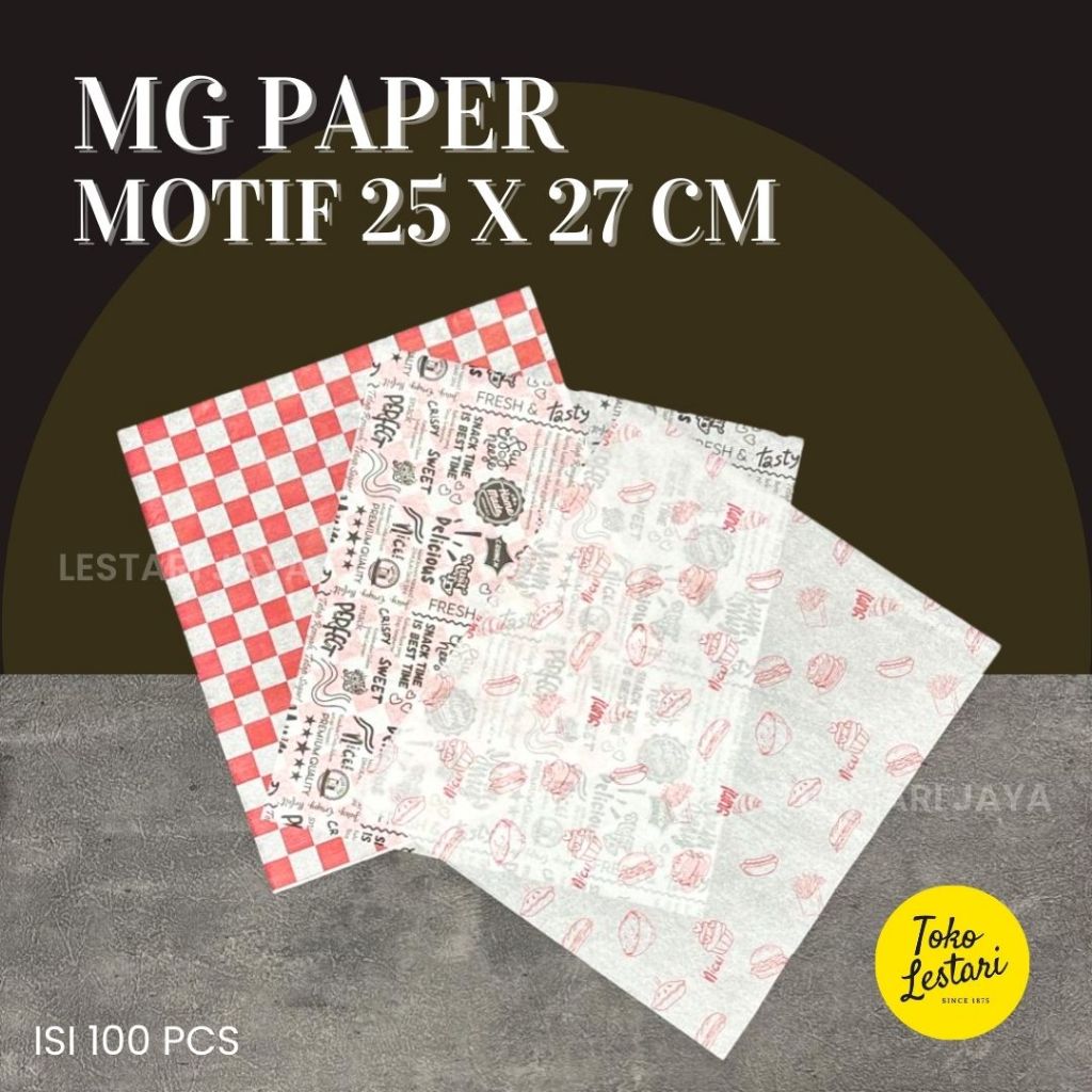 Jual Kertas Nasi MOTIF KFC MG / MCD / Kertas BURGER / KEBAB isi 100 Pcs ...