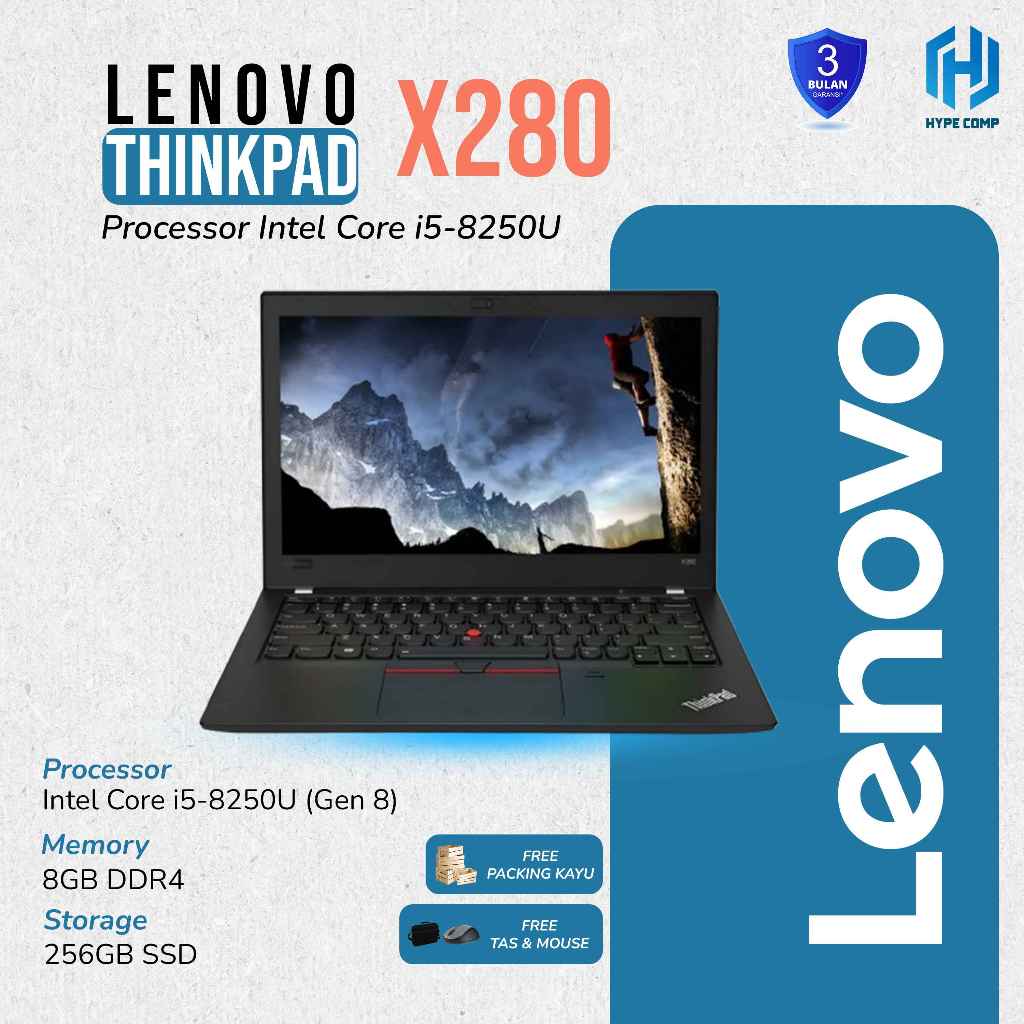 Jual Laptop Lenovo Thinkpad X280 Intel Core i5 Gen 8 RAM 8GB SSD 256GB ...