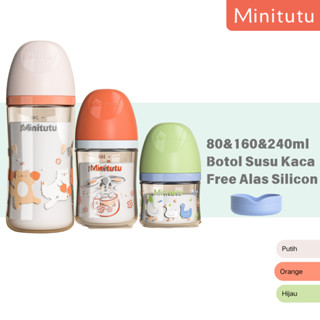 Jual Minitutu Botol Kaca Bayi Karakter Lucu BPA Free Botol Susu Bayi 0 Bulan Keatas Wide Neck ...