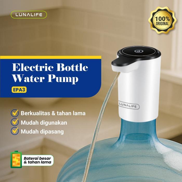 Jual LUNALIFE Pompa Air Galon Elektrik Baterai Besar 1200mAh Electric ...