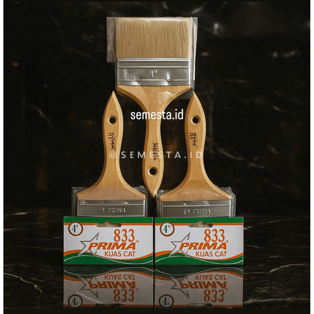 Jual HARGA GROSIR 1 LUSIN ISI 12 PCS Kuas Cat Prima Bulu Putih 4” Putih ...