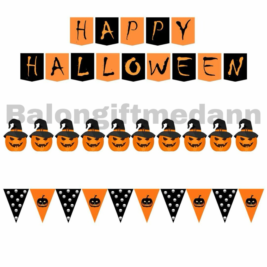 Jual BANNER BUNTING FLAG HIASAN HALLOWEEN | Shopee Indonesia