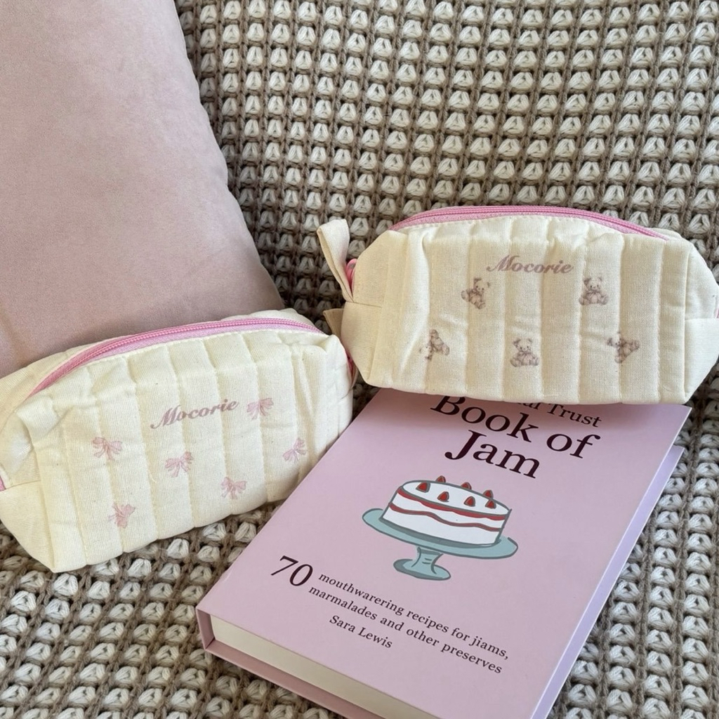 Jual Mocorie - Embroider Puffy Pouch / Coquette Puffy Pouch / Ribbon ...