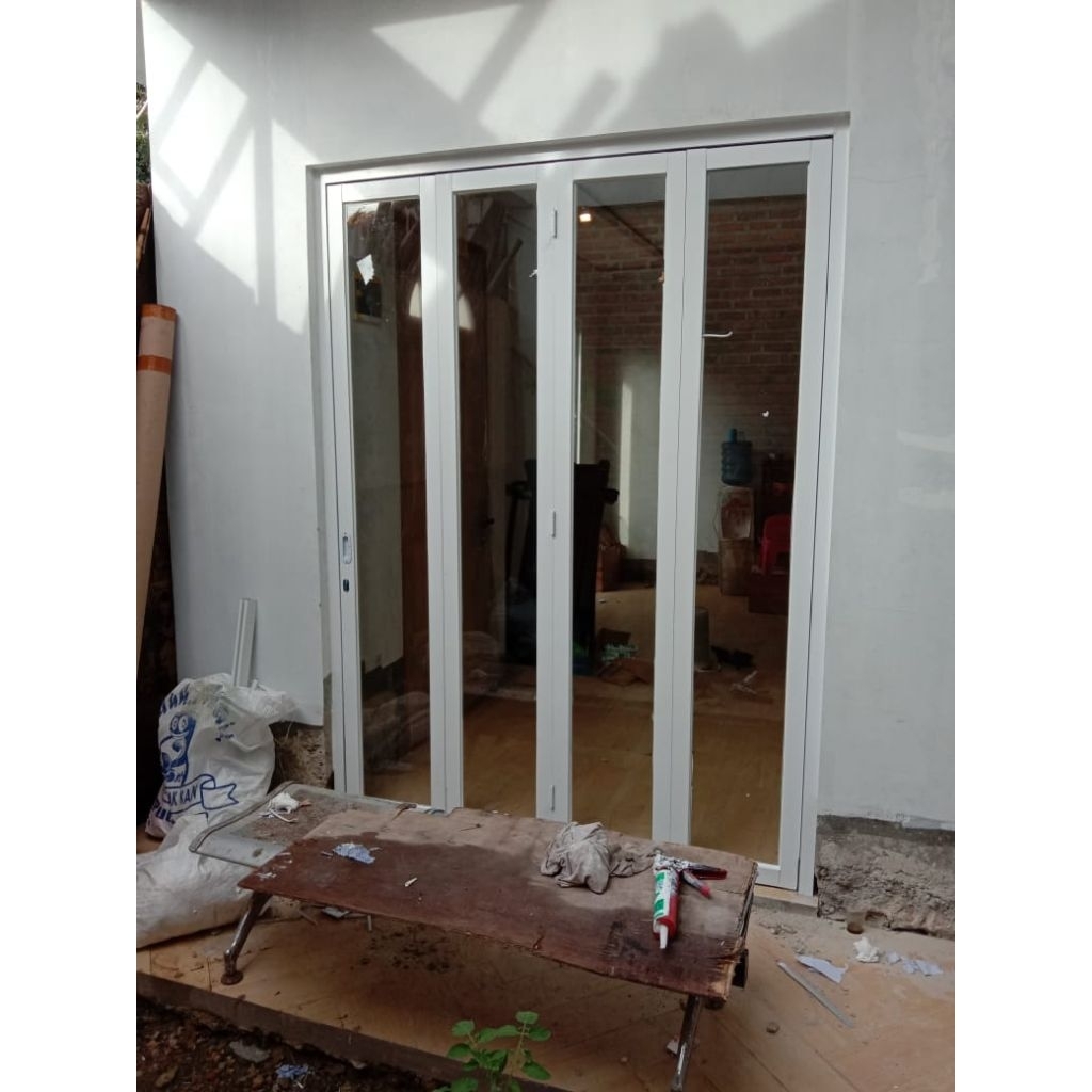 Jual Pintu lipat Alexindo hitam kaca bening 5mm ukuran max T.2,20×L.0 ...