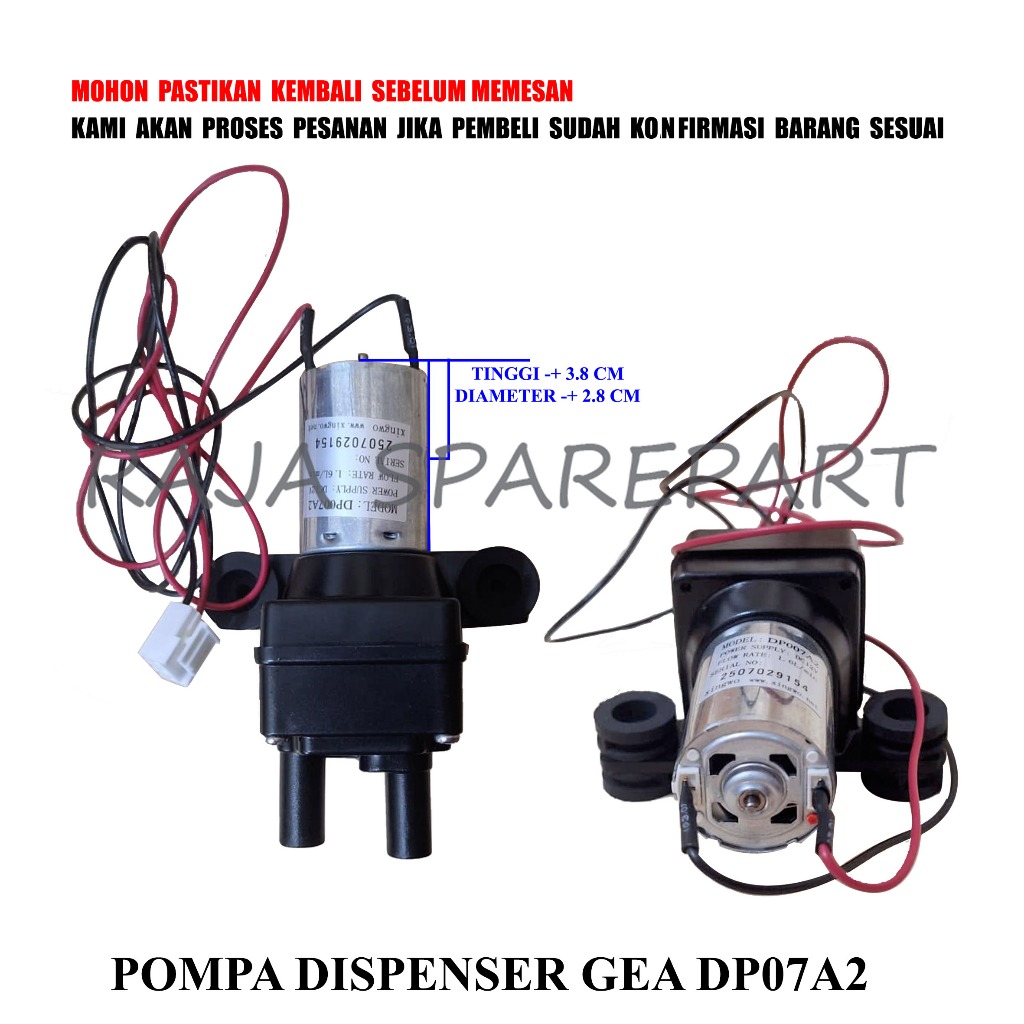 Jual PDG7A DINAMO POMPA DISPENSER GALON BAWAH / POMPA DISPENSER GEA ...