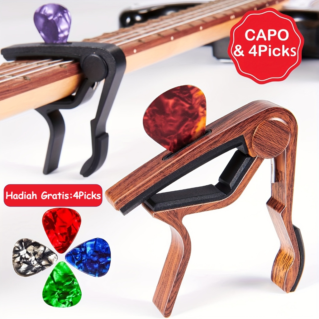 Jual BestSounds Original Capo Gitar Akustik Dengan 4 Pick dan Slot Pick ...