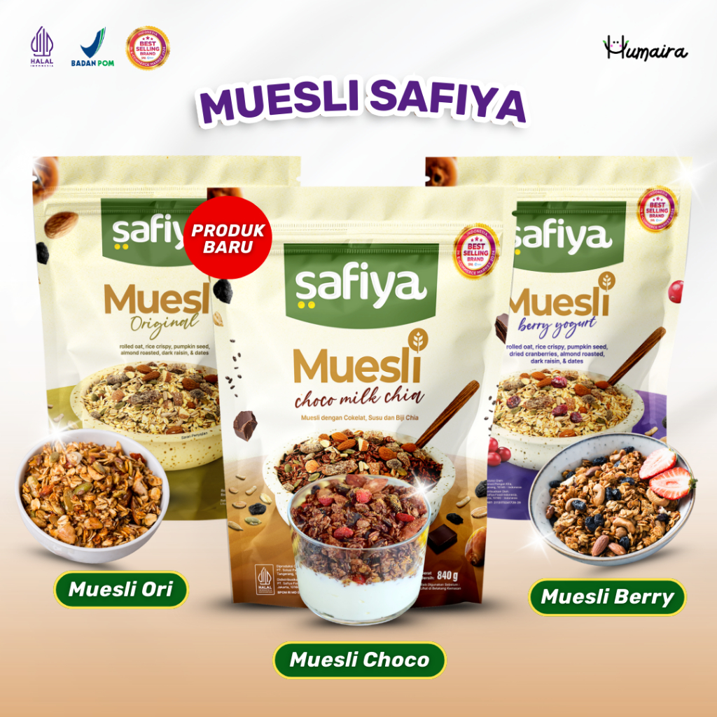 Jual Muesli Safiya 1 Kg Sereal Oatmeal Sarapan Pagi Oat Utuh Muesli ...