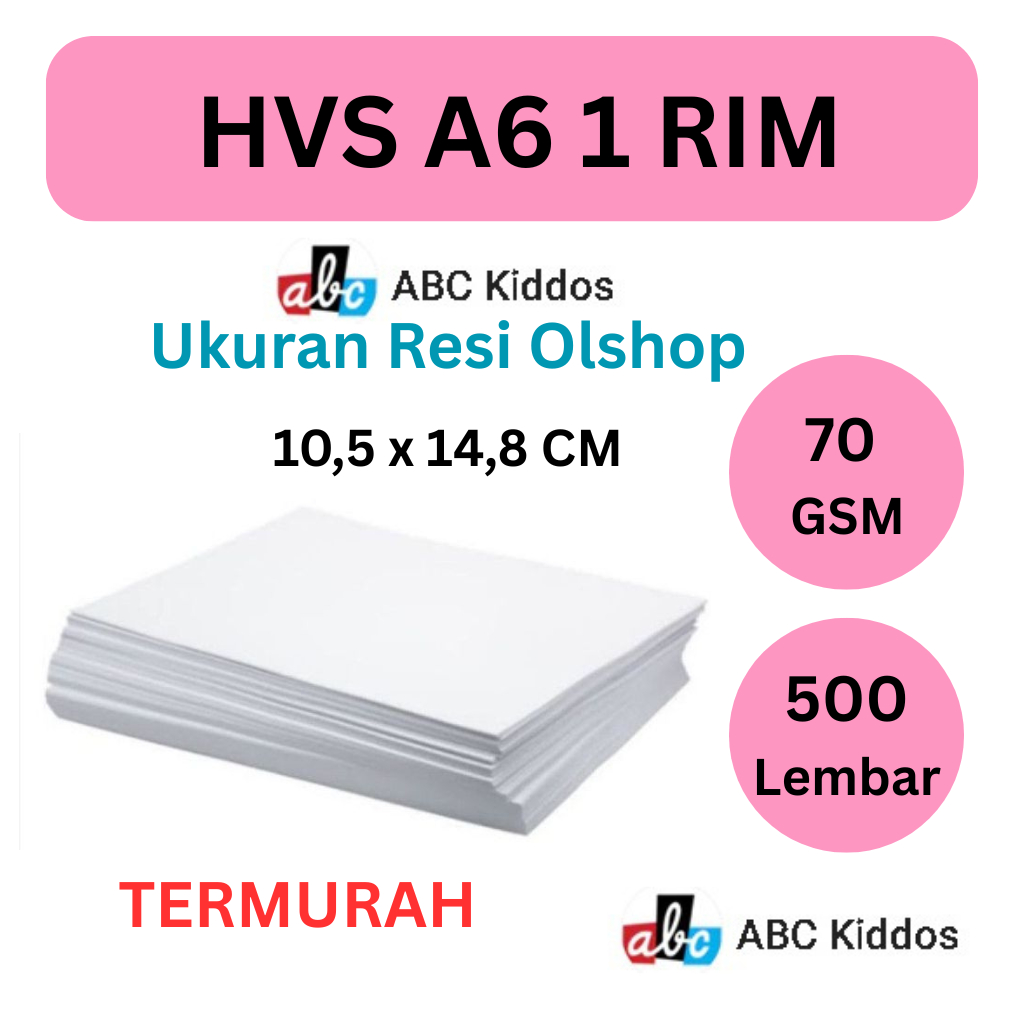 Jual Kertas HVS A6 kertas resi olshop - 500 lembar - ukuran 10.5x14.8 ...