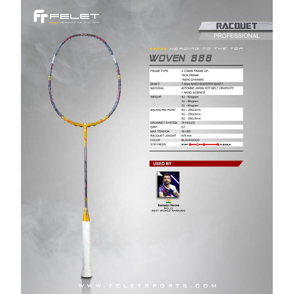 Jual Raket Felet Woven 888 Original | Shopee Indonesia