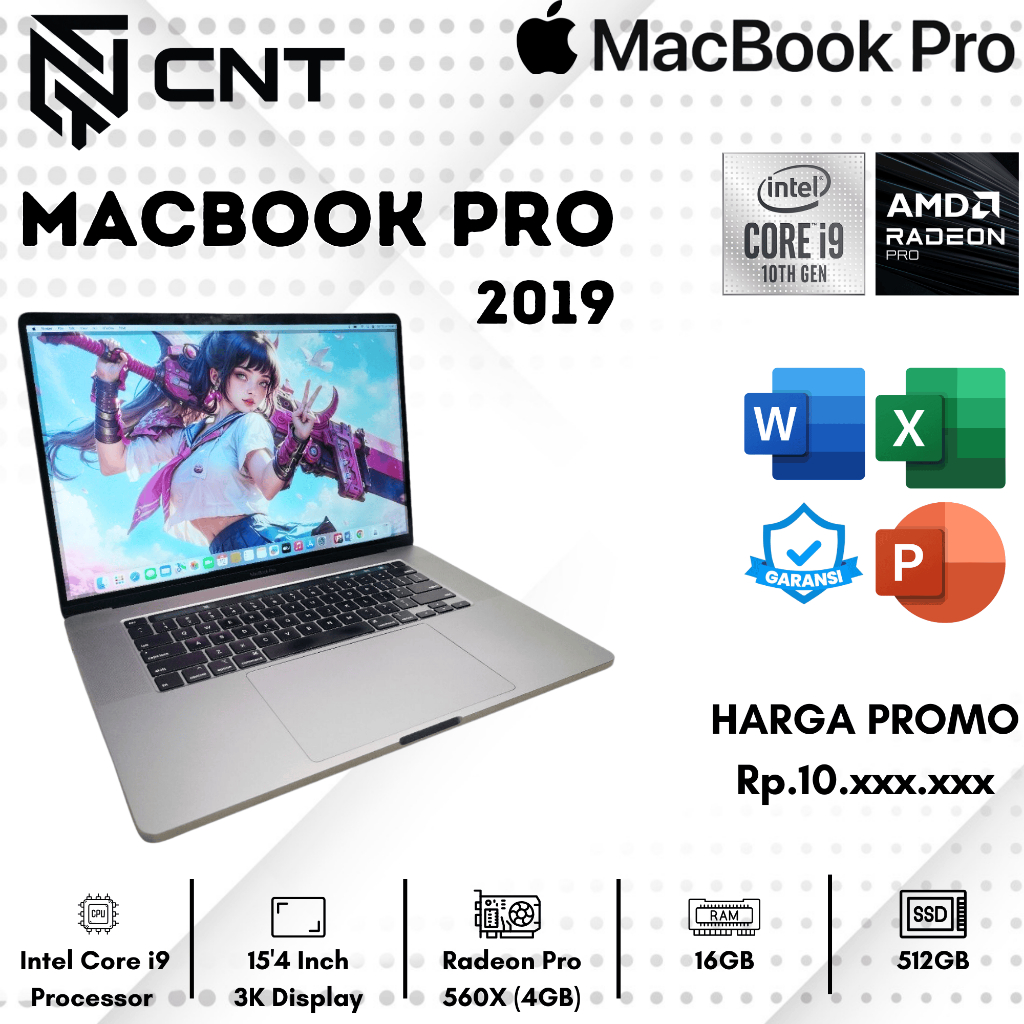 Jual MACBOOK PRO (15 INCH, 2019) CORE i9 RADEON PRO 560X (16/512GB ...