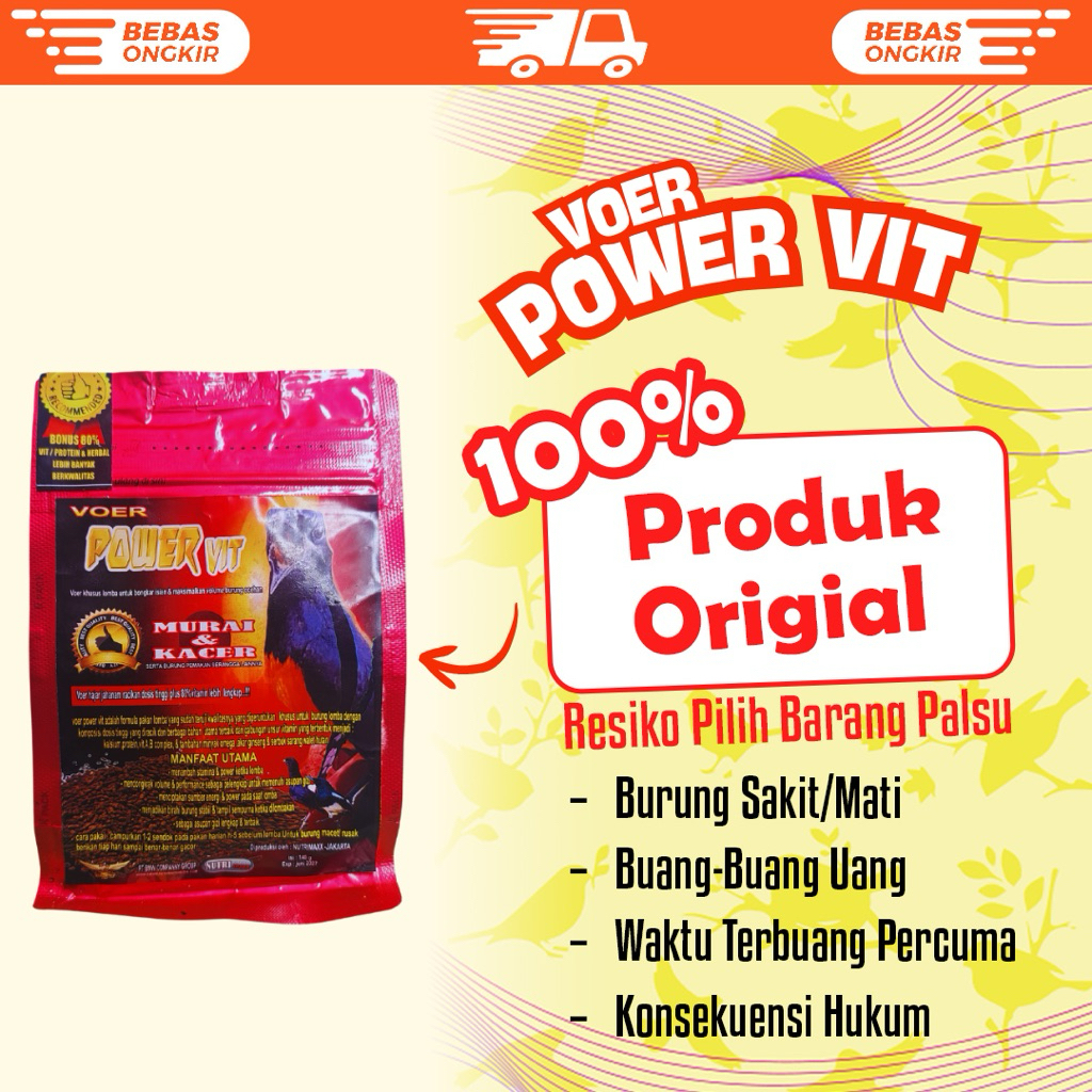 Jual Voer Power Vit Makanan Pakan Pur Burung Murai Vitamin Penggacor ...