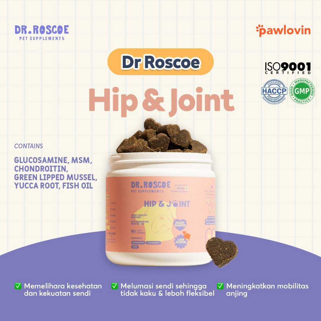 Jual Dr Roscoe Hip & Joint / Vitamin Tulang Sendi Pinggul Anjing ...