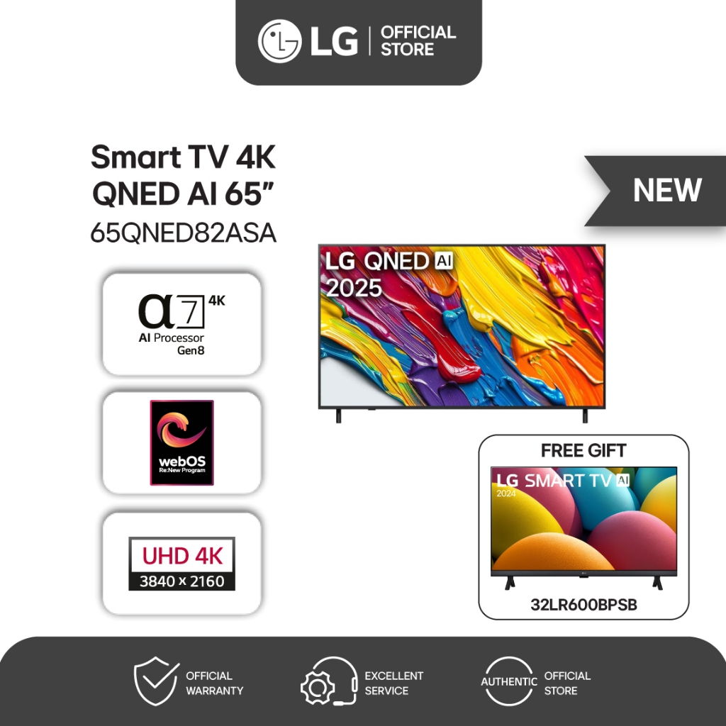 Jual LG Smart TV 4K 65 inci QNED82 AI 2025 New Dynamic Color - alpha 8 ...