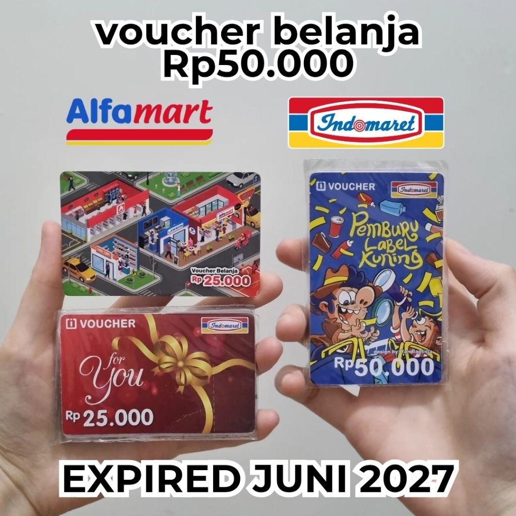 Jual [EXP 2027] Voucher Indomaret Alfamart Lawson 50.000 25.000 Expired ...