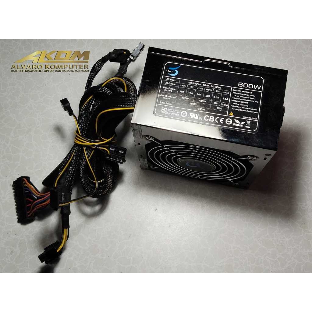 Jual PSU Power Supply Komputer Agile 600w Semi Modular 600W | Shopee ...