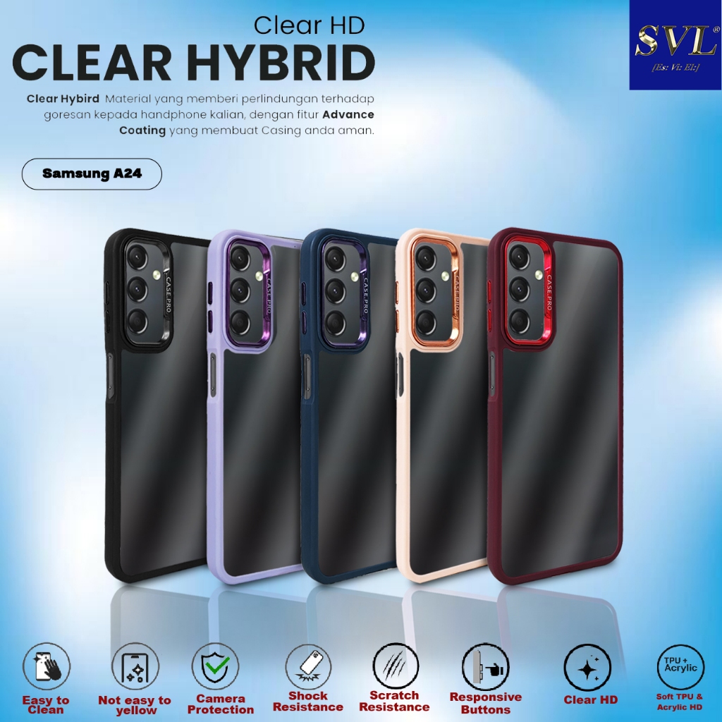 Jual Samsung A24 4G / 5G Case Hybrid Chrome kesingTransparant Clear ...