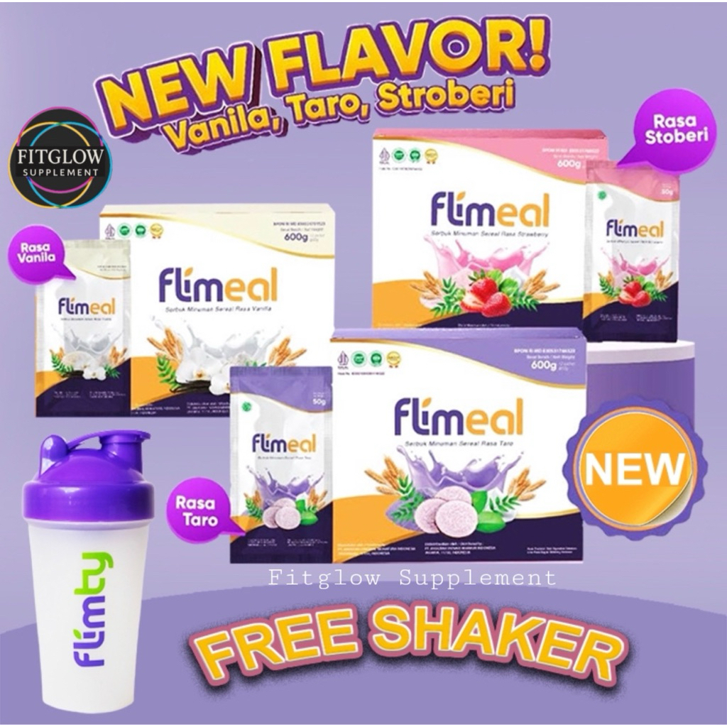 Jual [BONUS SHAKER!] FLIMEAL 1 BOX 12 Sachet Meal Replacement Flimty ...