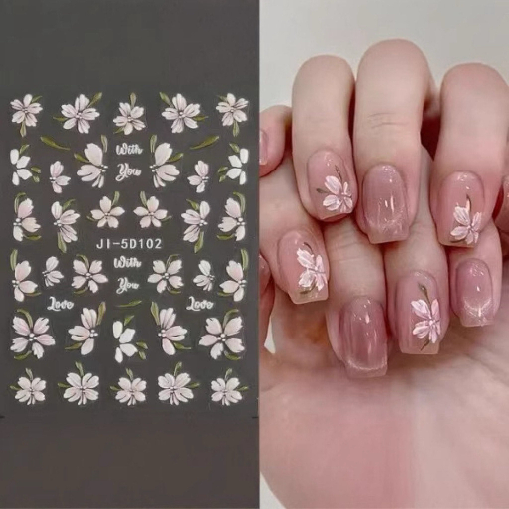 Jual SK014 Sticker Kuku Bunga Sakura 5D Design For Nail Art | Shopee ...