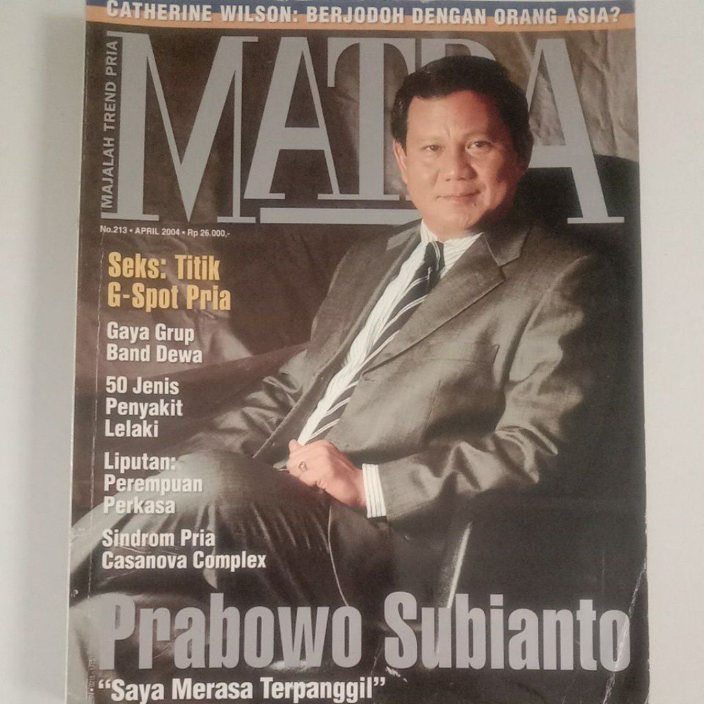 Jual Majalah Matra Tahun 2004 Cover Tampan Prabowo Subianto | Shopee ...