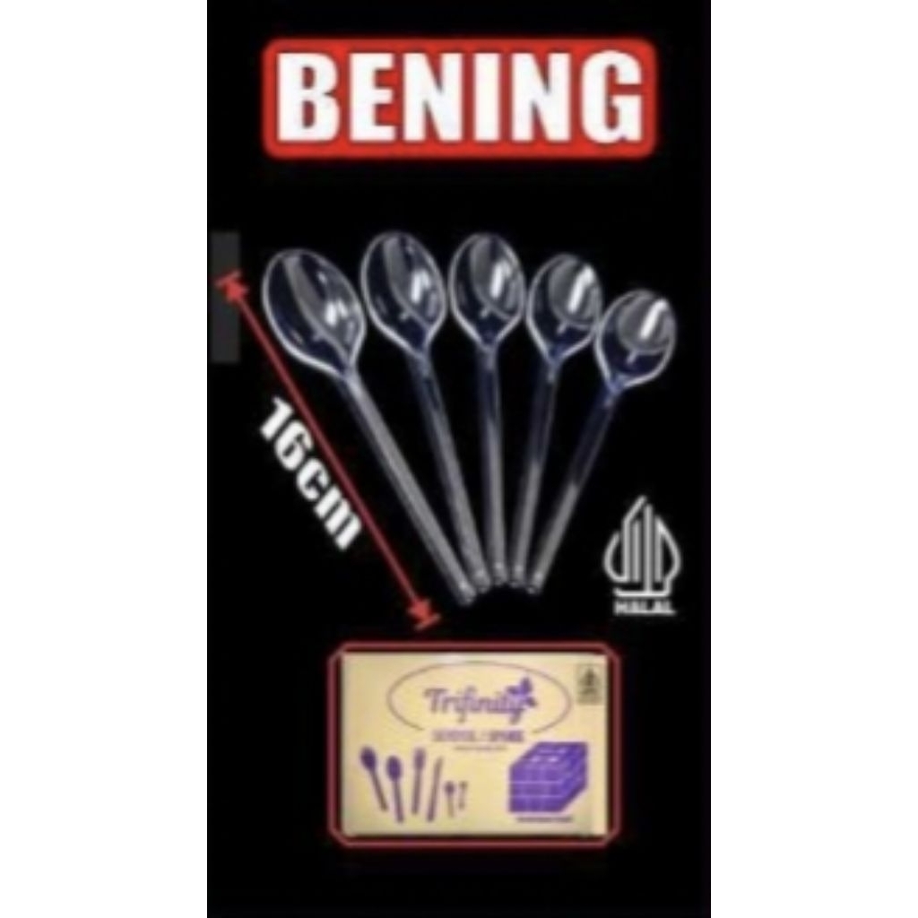 Jual Sendok Plastik Bening Transparan Isi 25 pcs | Sendok Sekali Pakai ...
