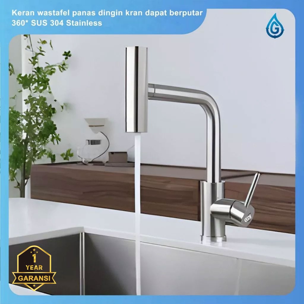 Jual Kran Dapur Putar 360 Derajat – Stainless Steel 304 Anti Karat ...