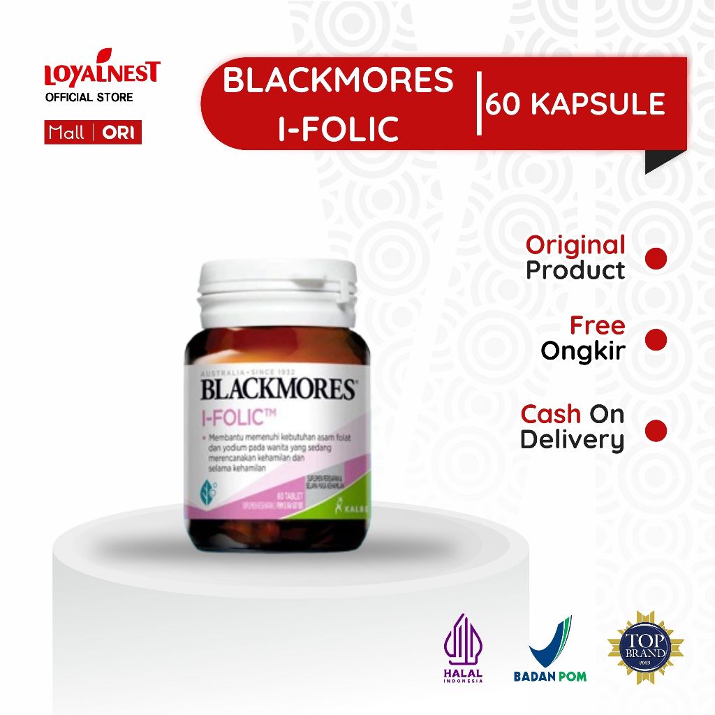 Jual Blackmores I-Folic 1 Tablet Sehari Mengandung Asam Folat & Yodium ...