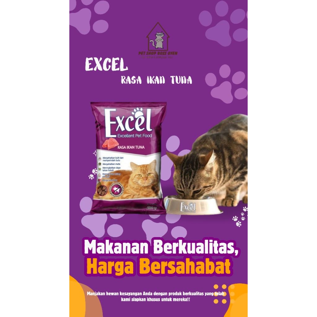 Jual EXCEL PET FOOD Makanan kucing kering 500gr | Shopee Indonesia