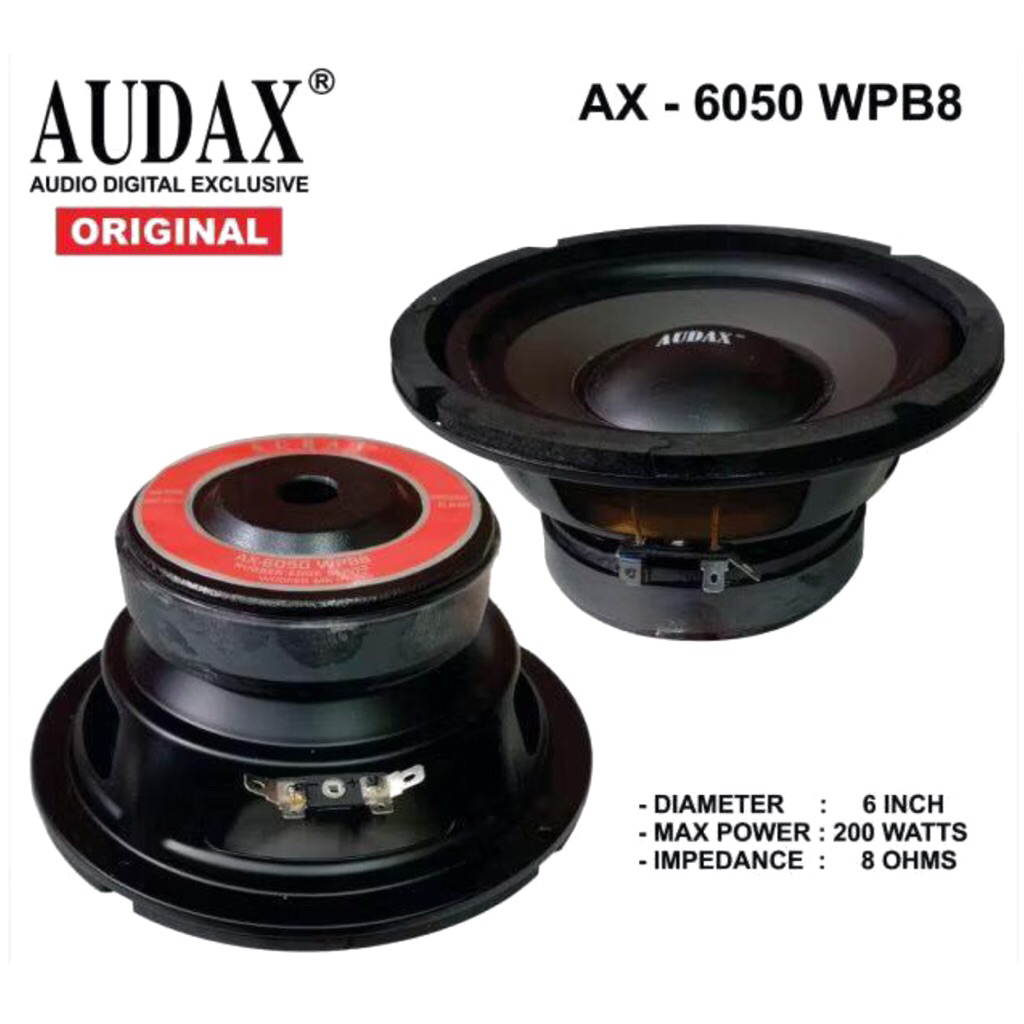 Jual Speaker Audax "6" inch Woofer AX - 6050 WPB8 200 Watts | Shopee ...
