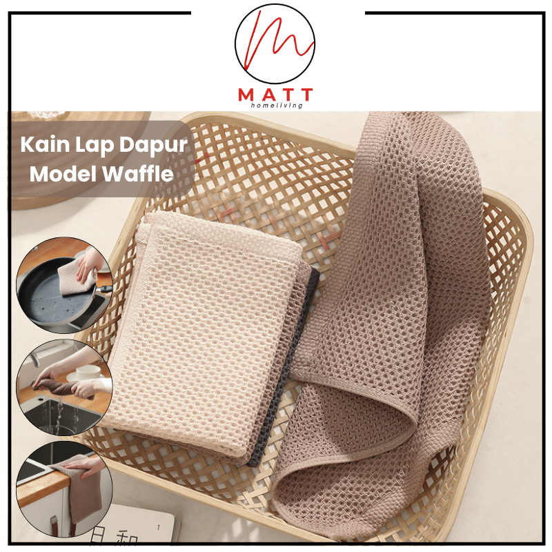 Jual MATT Kain Lap Dapur Model Waffle Warna Cantik Estetik / Kain Lap ...