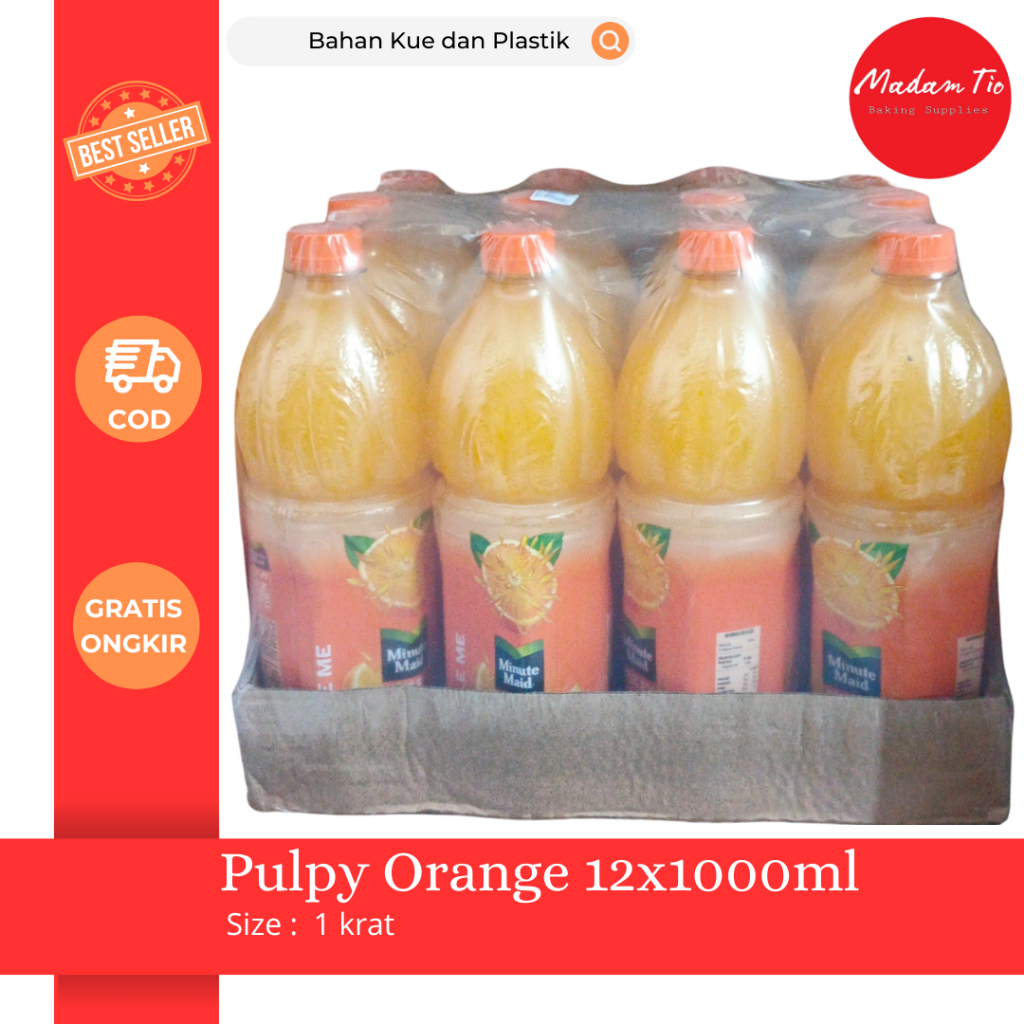 Jual Minute Maid Pulpy Orange 1 Krat (12x1Liter) Minuman Segar | Shopee ...