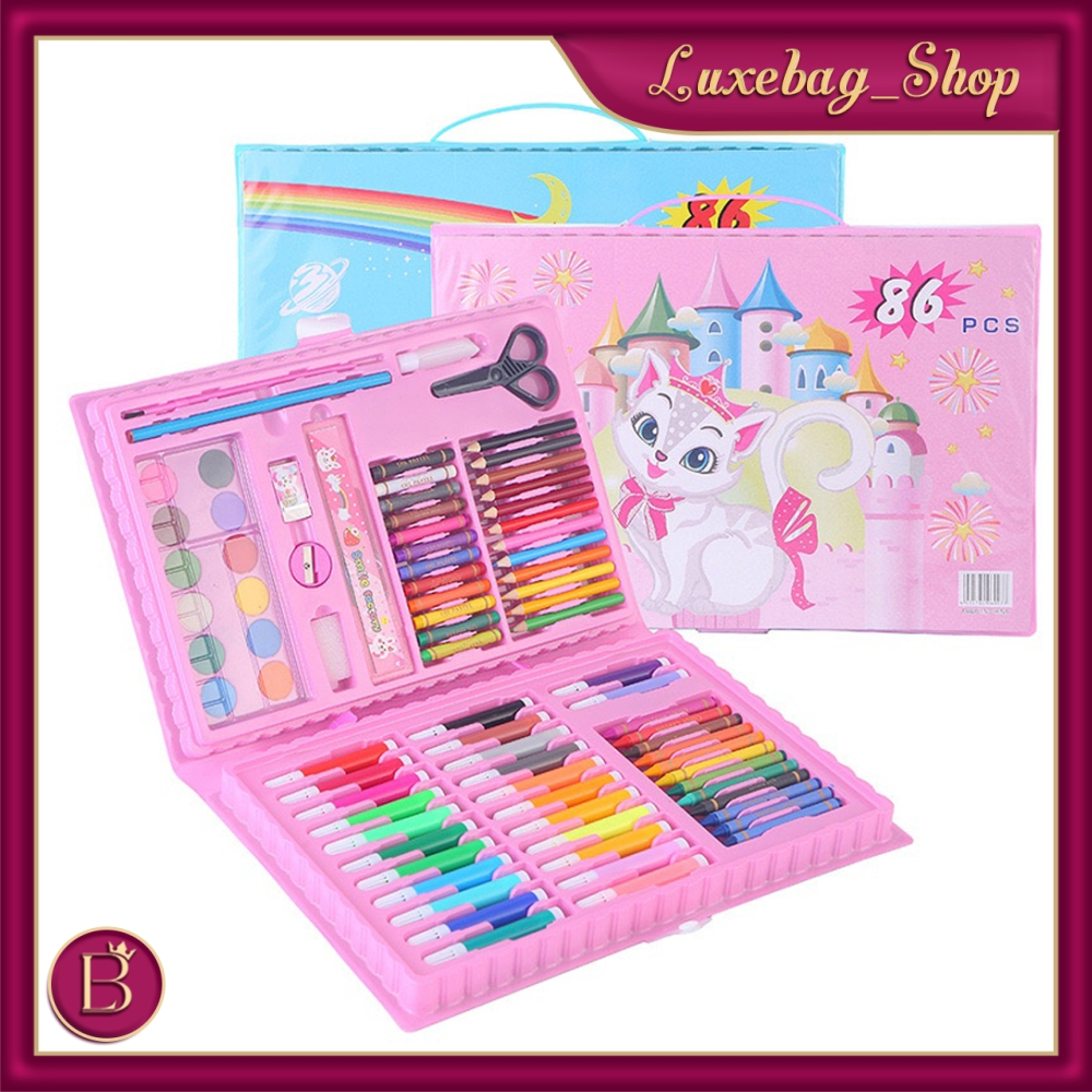 Jual LB Oil Pastel Crayon pena cat air 68 pensil Warna Set kuas lukis ...