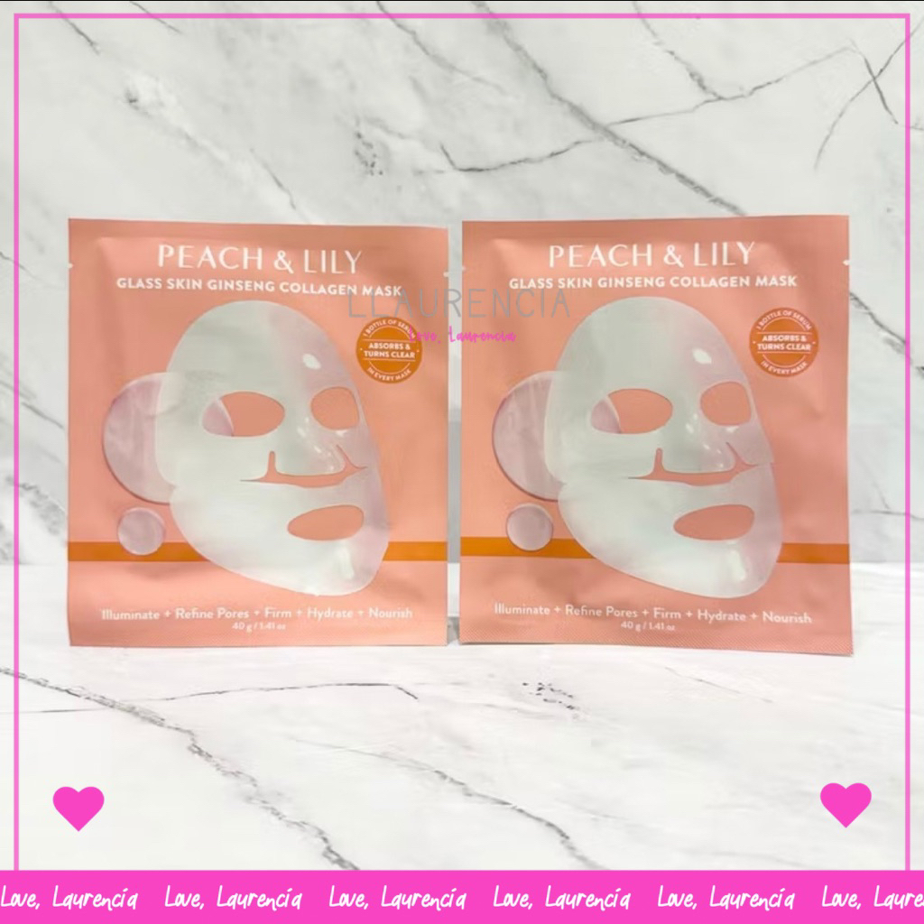 Jual Peach & Lily Glass Skin Collagen Ginseng Face Mask / clear sheet ...